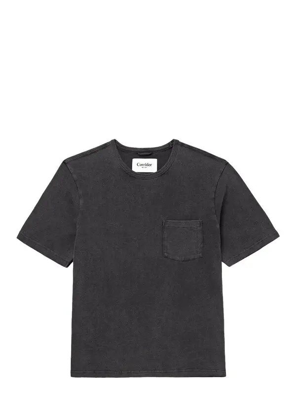CORRIDOR Garment-dyed Cotton-jersey T-shirt - Black