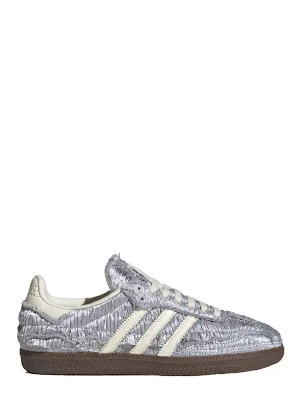 Adidas Samba Og Caroline Hu Satin Sneakers - Silver Metallic/cream White/gum 5