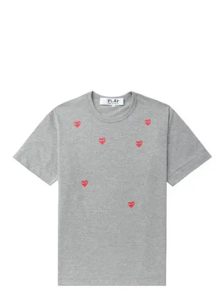Play Comme Des Garcon Red Heart Logo Tee - Grey