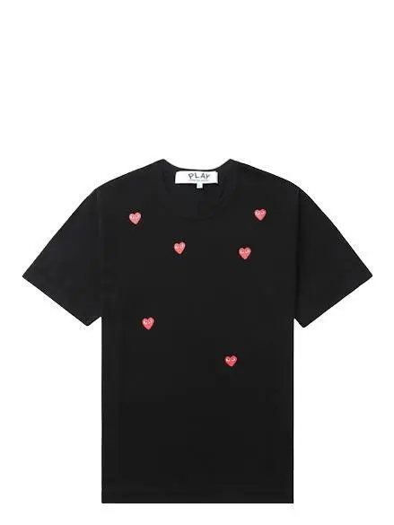 Play Comme Des Garcon Red Heart Logo Tee - Black