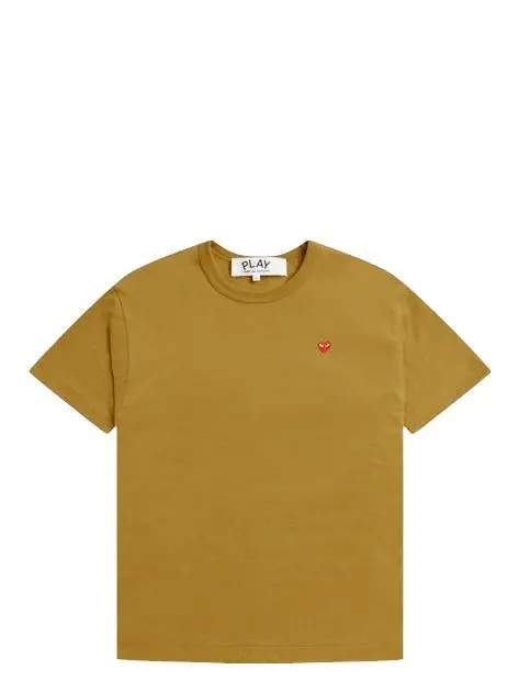 Play Comme Des Garcon Heart Logo Tee Shirt - Mustard