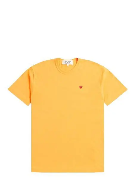 Play Comme Des Garcon Heart Logo T-shirt - Yellow