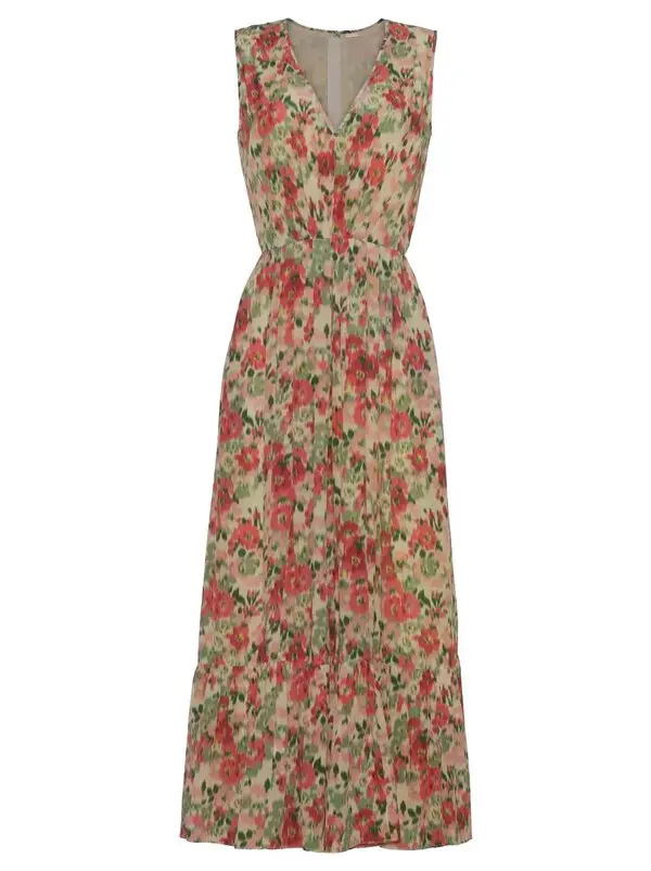 Adam Lippes Floral-print Silk Dress - Neutrals