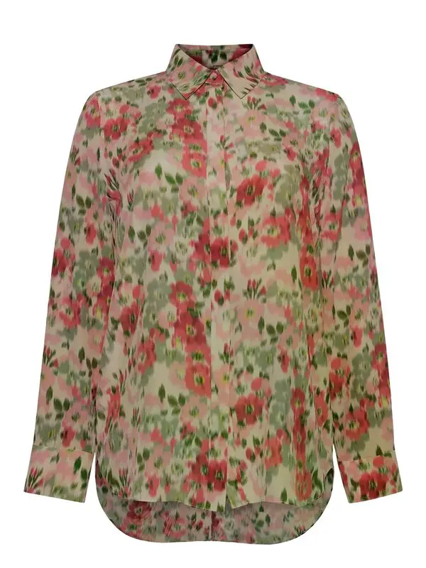 Adam Lippes Floral-print Silk Shirt - Neutrals