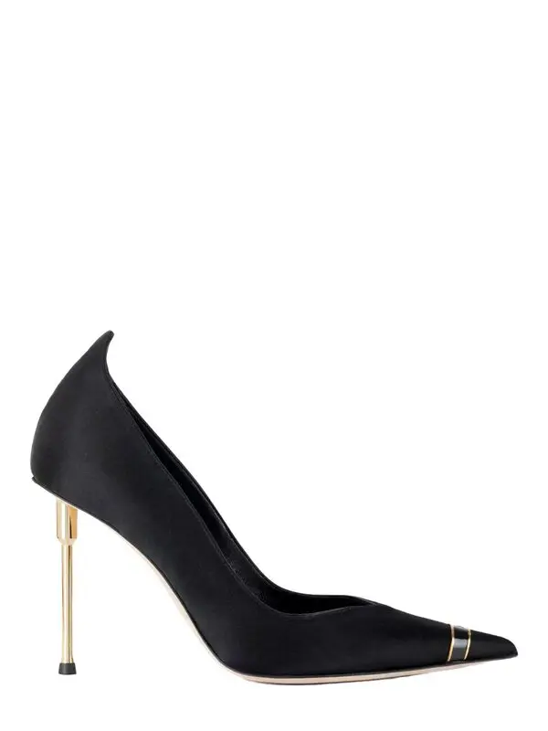 Elisabetta Franchi Pointed-toe Satin Pumps - Black