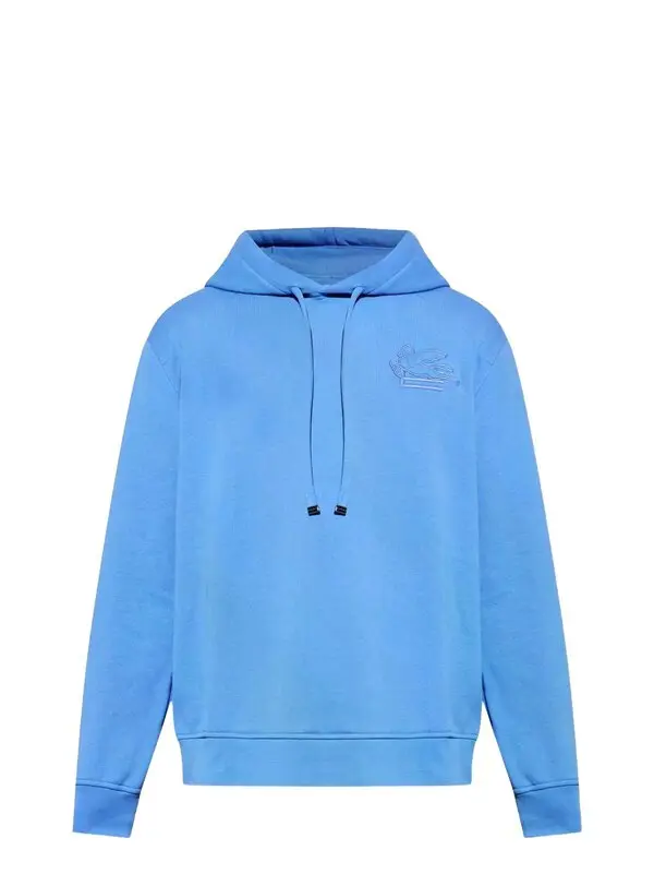 Etro Logo-embroidered Hoodie - Blue