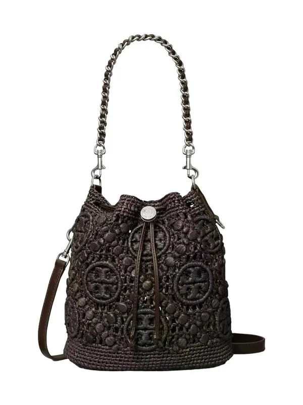 Tory Burch T Monogram Bucket Bag - Brown