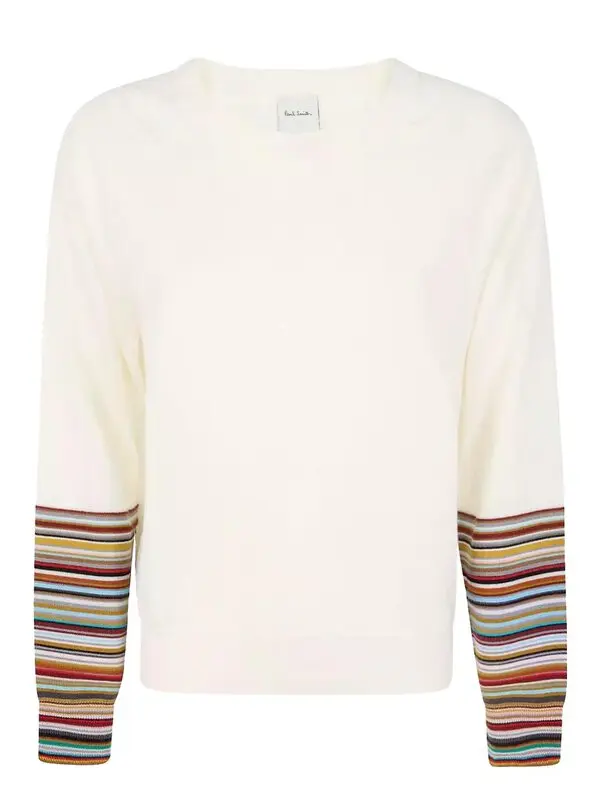 Paul Smith Artist Stripe-cuff Sweater - Neutrals
