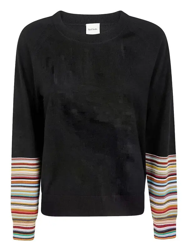 Paul Smith Artist Stripe-cuff Sweater - Black