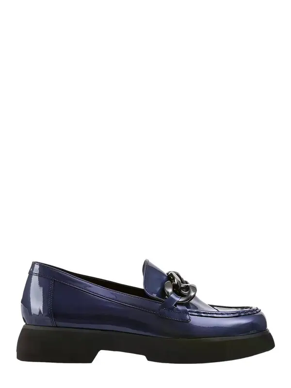 HOGL Stacy Patent-leather Chain Loafers - Blue