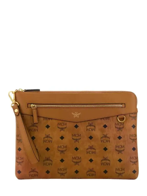 Mcm Wristlet Clutch - Brown