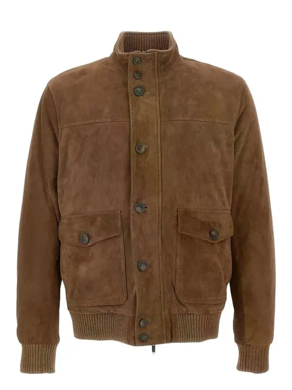 VOLFAGLI FIRENZE Suede Jacket - Brown