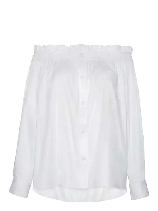 Adam Lippes Visby Cotton-poplin Blouse - White