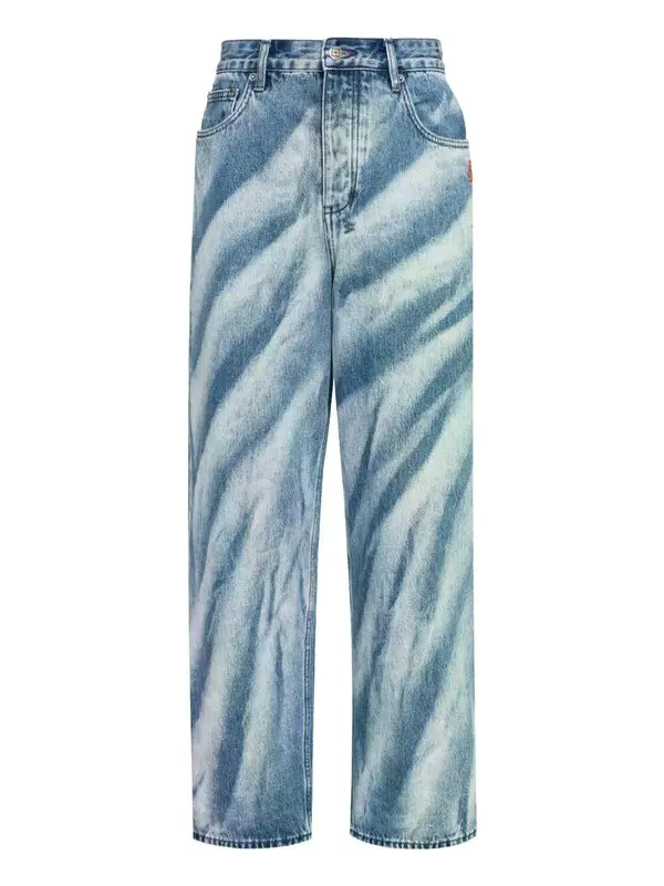 Ksubi Striped Straight-leg Jeans - Blue