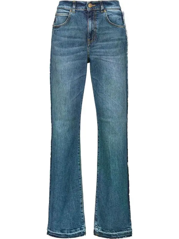 Pinko Frayed-trim Flared Jeans - Blue