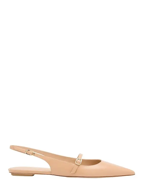 STUART WEITZMAN Emilia Mary Jane Slingback Ballerina Flats - Beige