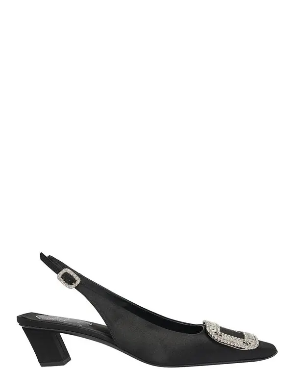 ROGER VIVIER Belle Vivier Crystal Buckle Slingback Pumps - Nero