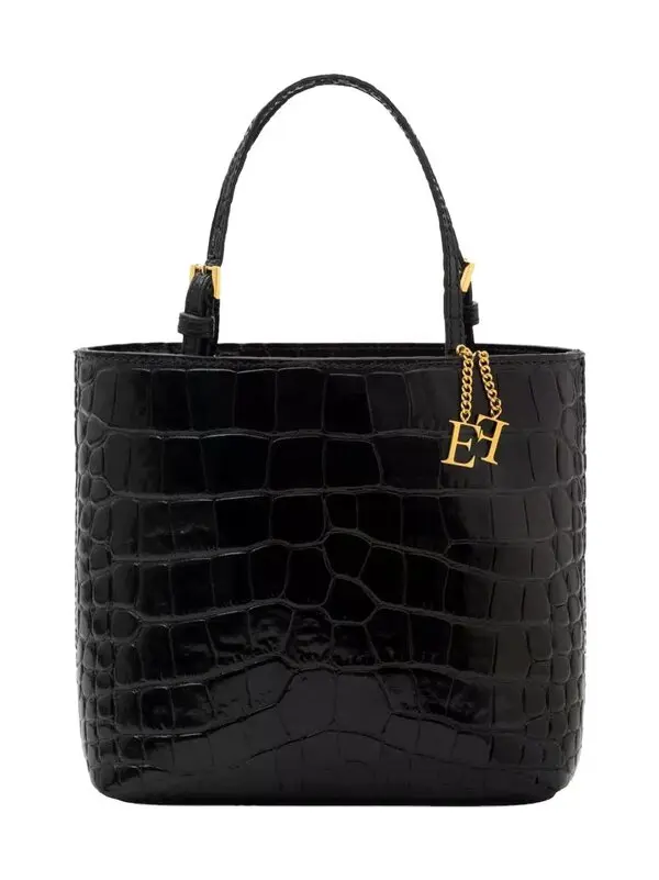 Elisabetta Franchi Croco-embossed Mini Tote - Black