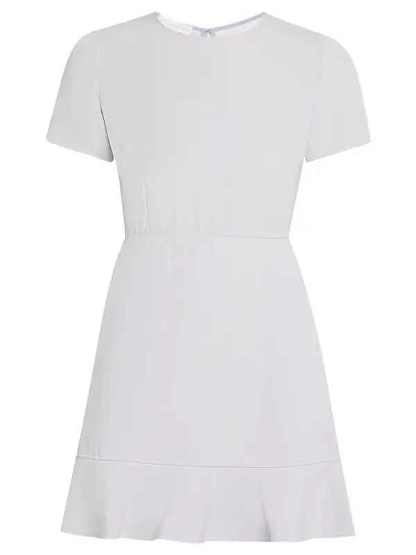 Stella McCartney Short-sleeve Ruffle-hem Mini Dress - Pearl Blue