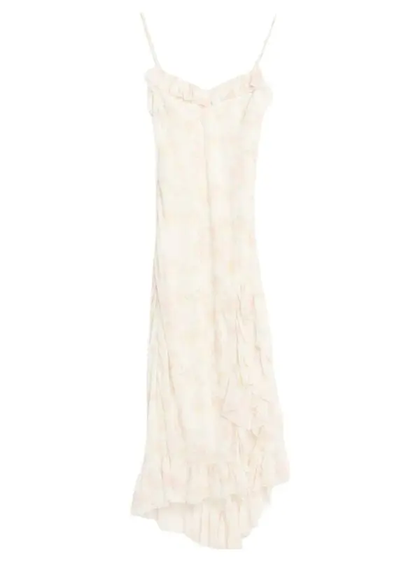 LoveShackFancy Selliot Ruffle-trim Maxi Dress - White Peach