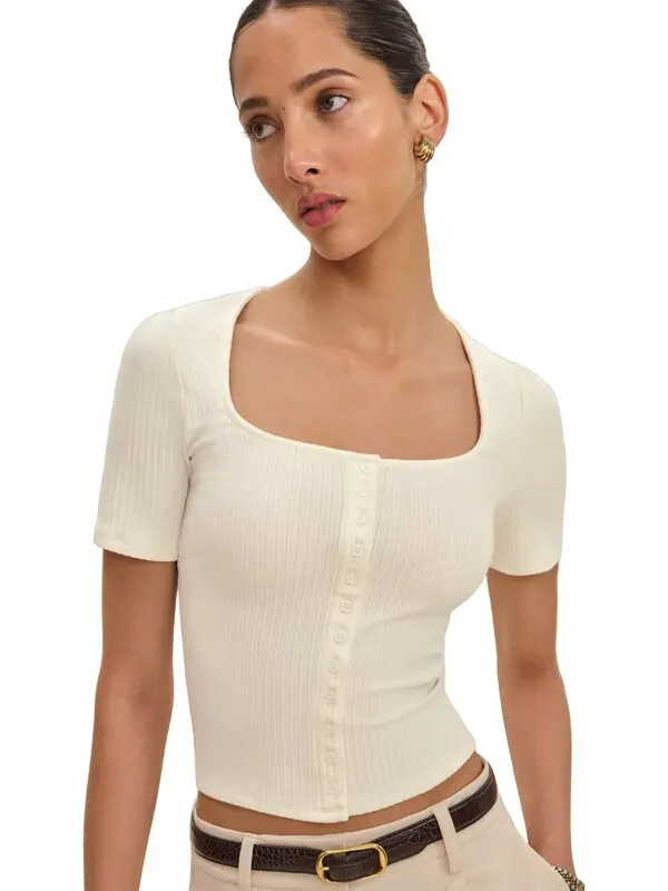REFORMATION Kaiden Knit Top - Ivory