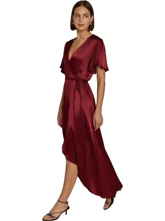 REWRITTEN Florence Waterfall Hem Dress - Chianti