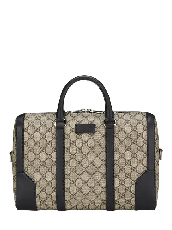 Gucci Gg Supreme Canvas Briefcase - Beige