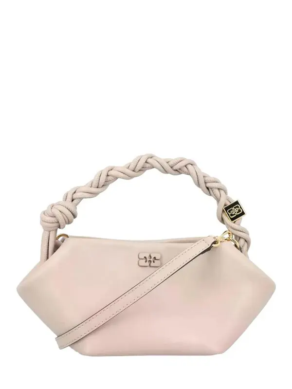 GANNI Mini Bag With Braided Top Handle - Neutrals