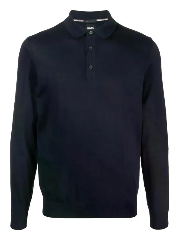 BOSS Long-sleeve Polo Shirt - Blue