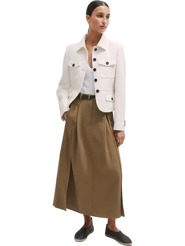 ME+EM Linen-blend Maxi Wrap Skirt - Dark Tan