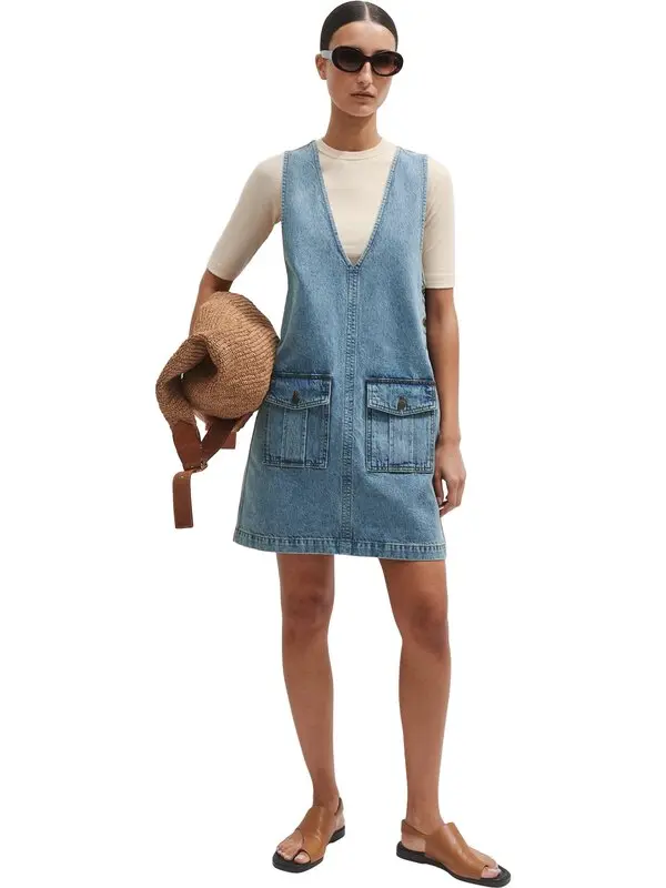 ME+EM Denim Tunic - Mid Blue Wash
