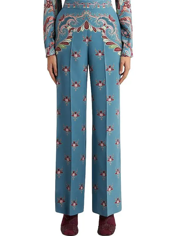 Etro Printed Silk Trousers - Print On B