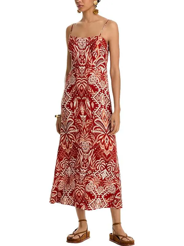 Farm Rio Tropical Tapestry Slip Dress - Tropical Tapestry Red