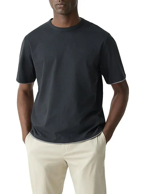 Theory Double Layered Tee - Black/carbon