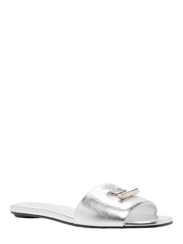 Alexander McQueen Leather Slide Sandals - Cloud/ivory