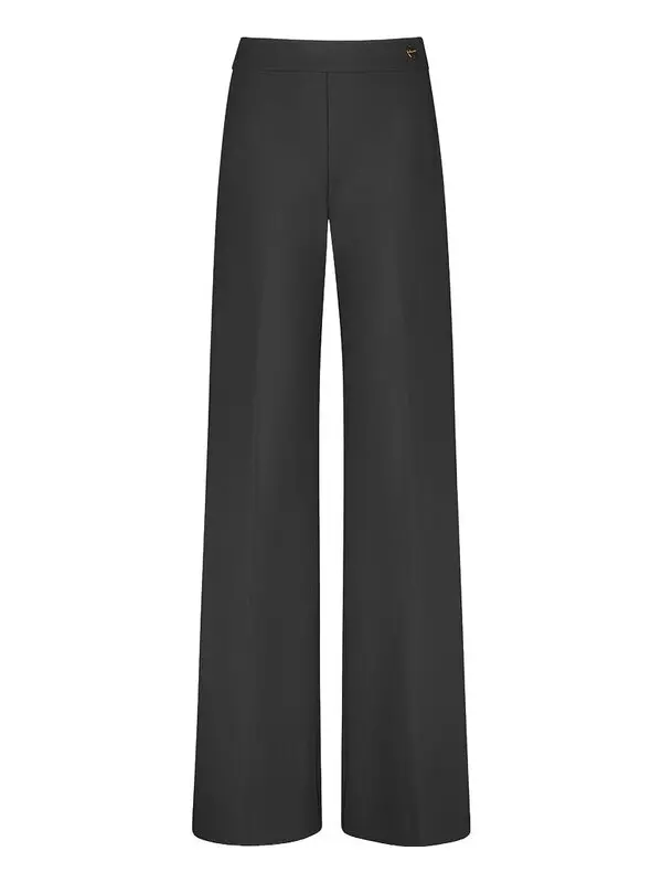 CALLAS MILANO Anouk Stretch Jersey Wide Leg A-line Pant - Black