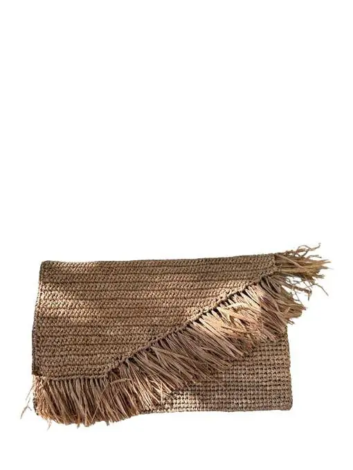 ZANATANY CONCEPTS Frousse Raffia Pouch - Beige
