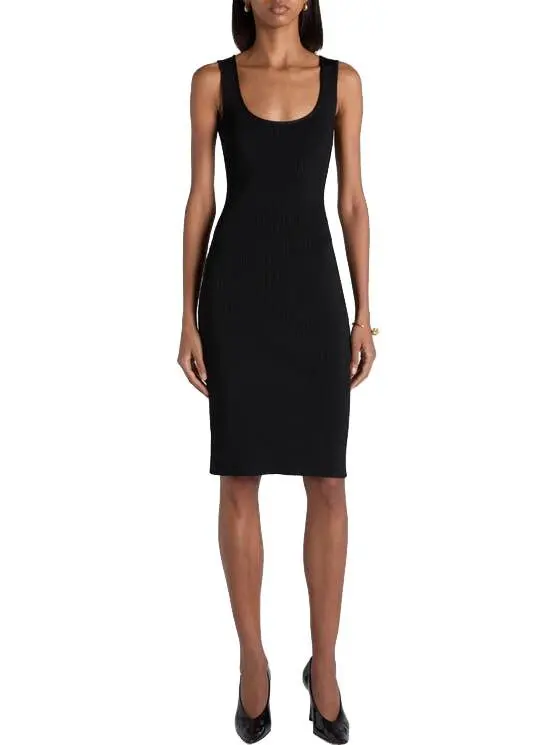 Bottega Veneta Ribbed Tank Sweater Dress - 1000 Black