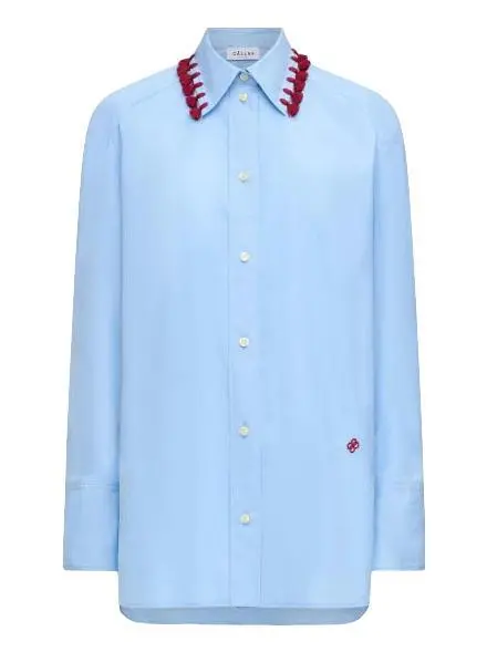CALLAS MILANO Lyn Tassel Collar Shirt - Blue