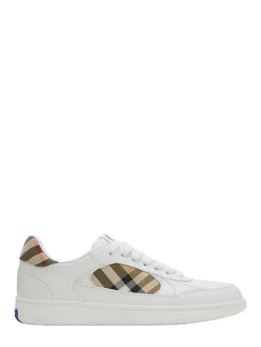 Burberry Terrace Check Court Sneakers - White/ Sand Ip Chk