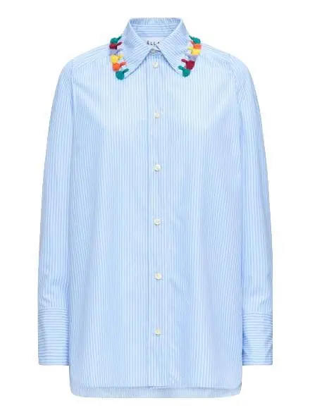 CALLAS MILANO Lyn Tassel Collar Shirt Mc - Blue