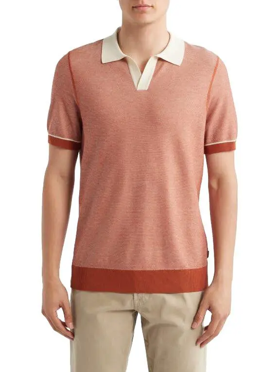 BOSS Jianluca Johnny Collar Polo - Dark Orange