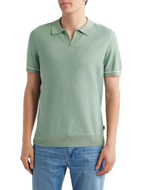 BOSS Jianluca Johnny Collar Polo - Open Green