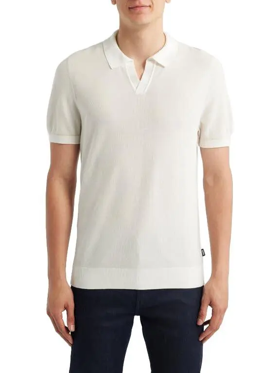 BOSS Jianluca Johnny Collar Polo - White