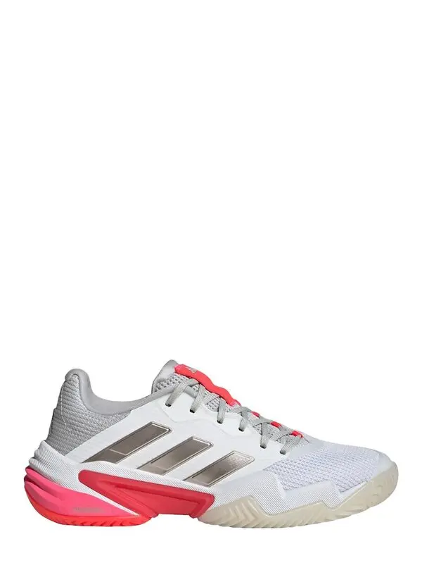 Adidas Barricade 13 Athletic Sneakers - Cloud White/champagne Met./lucid Red