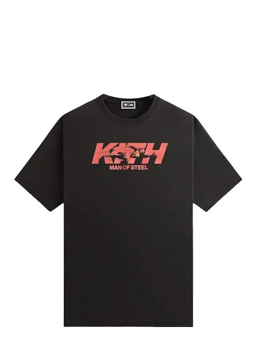 Kith X Superman Of Stee Shirtl Vintage Tee Shirt - Black