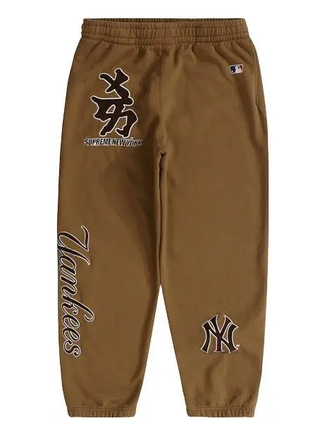 Supreme New York Yankees Kanji Sweatpant - Dark Khaki