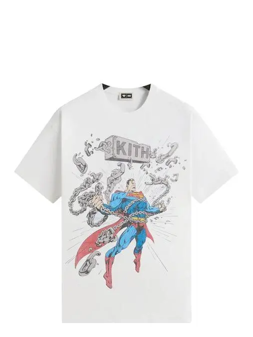 Kith X Superman Chains Vintage Tee Shirt - White