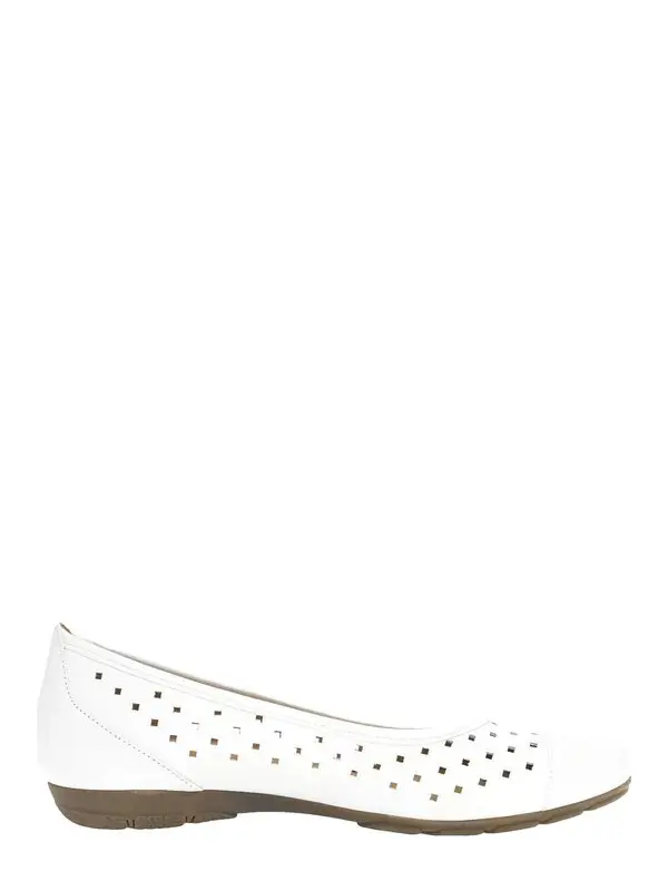Gabor Perforated Ballet Flats - White