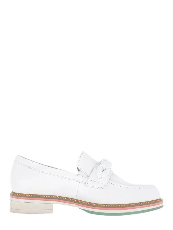 Gabor Braided-detail Leather Loafers - White